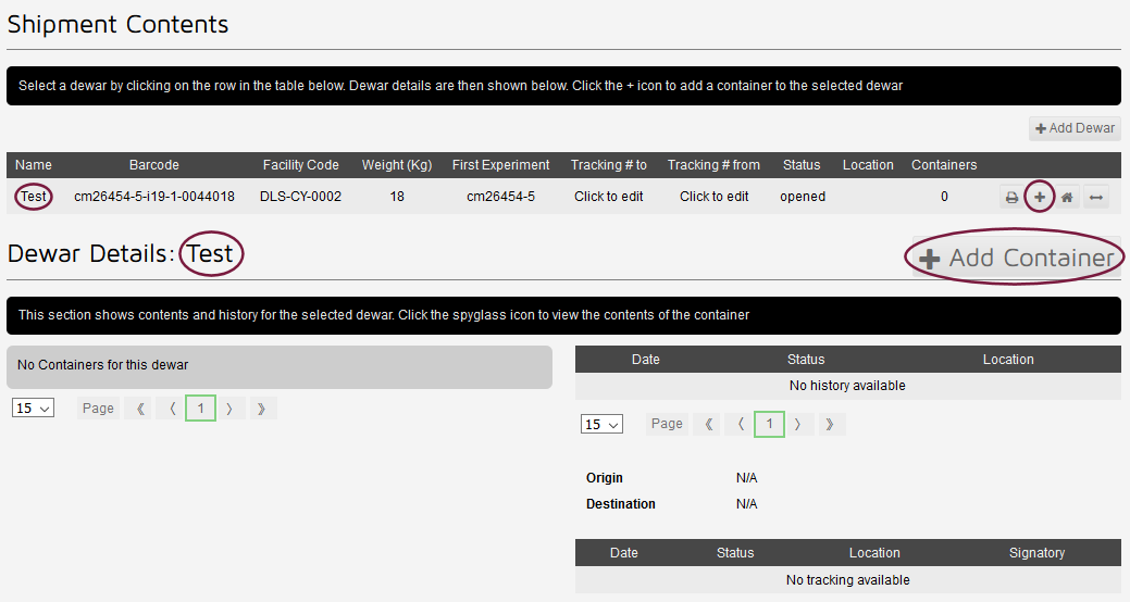 Add Samples to a Shipment - - Diamond Light Source