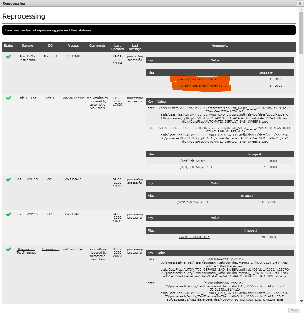 Reprocessing Data in ISPyB - - Diamond Light Source