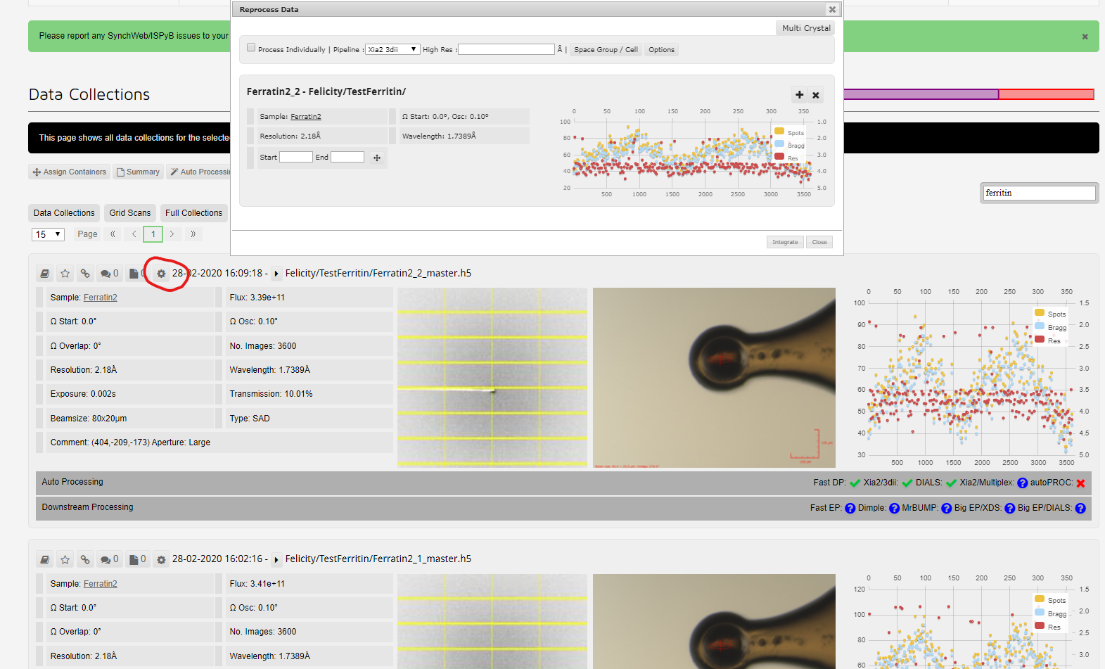 Reprocessing Data in ISPyB - - Diamond Light Source