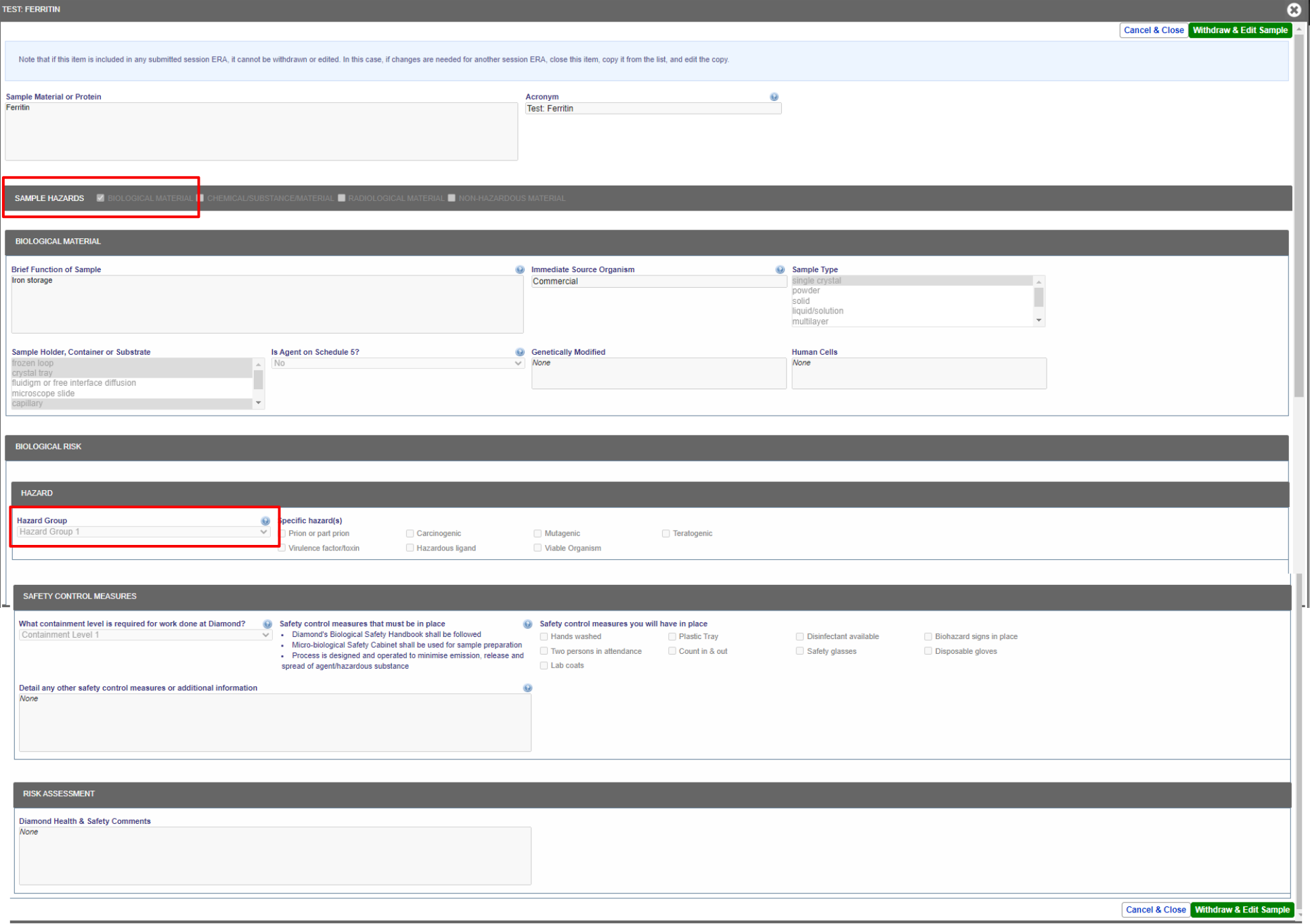 Adding Samples: UAS - - Diamond Light Source