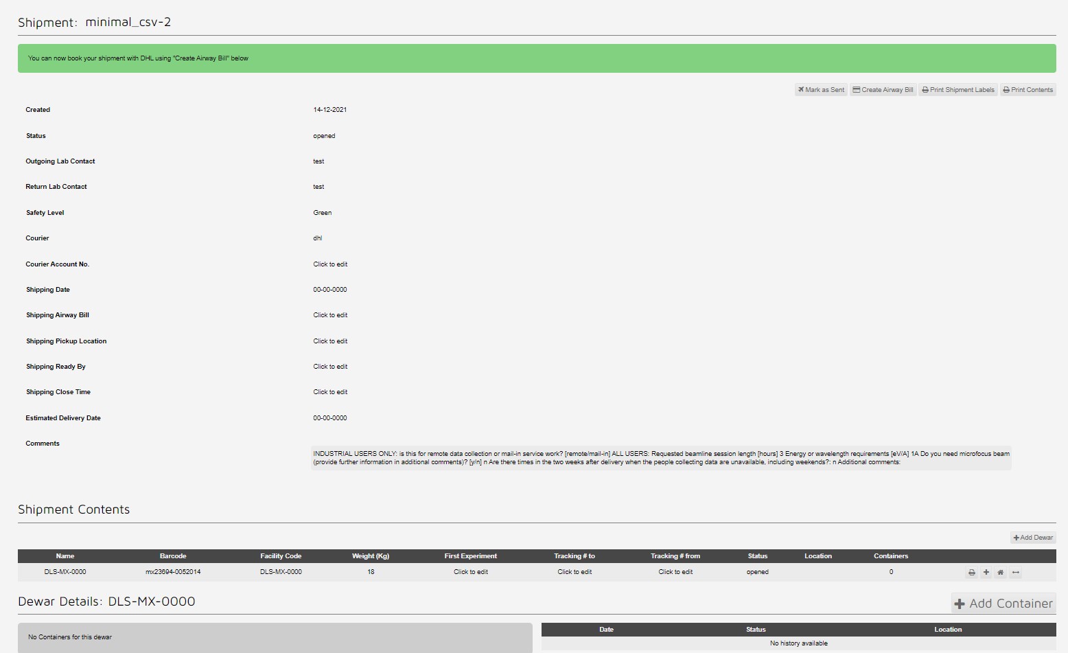 Uploading Samples using CSV file - - Diamond Light Source